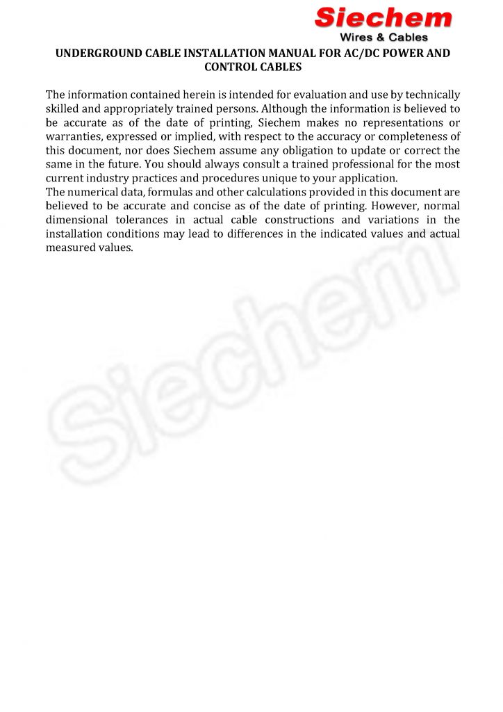 Cable Installation Procedure - Siechem