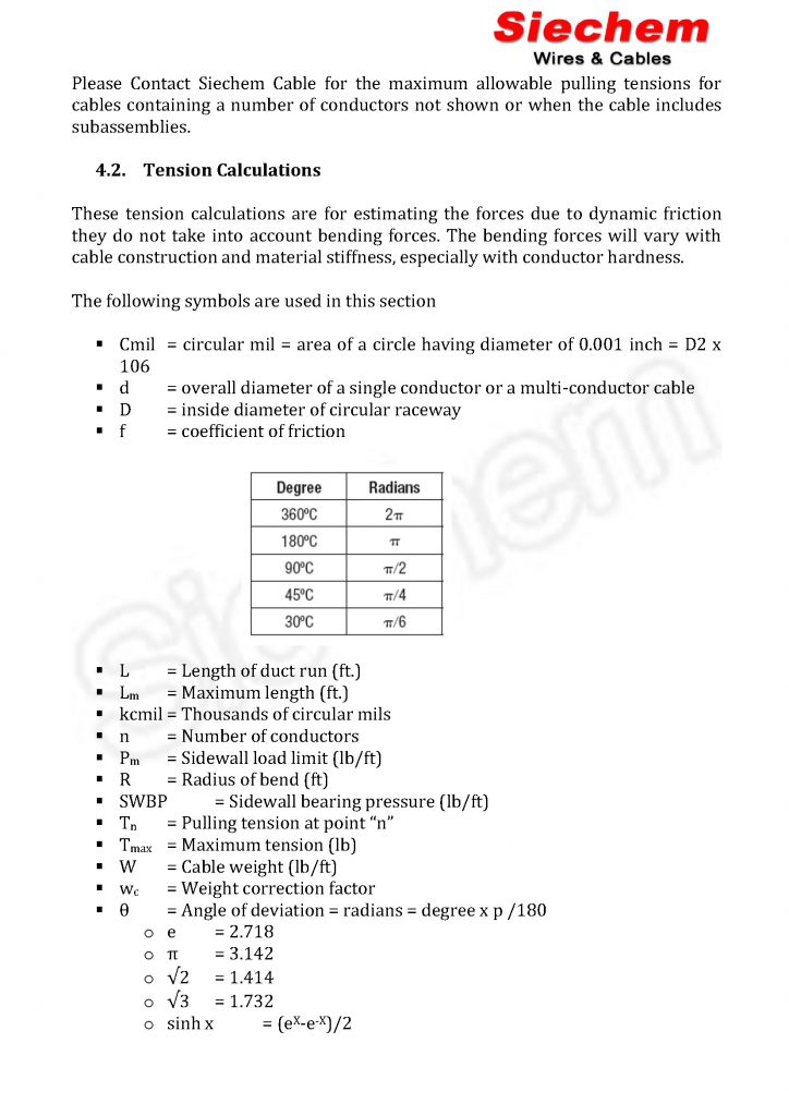 Cable Installation Procedure - Siechem