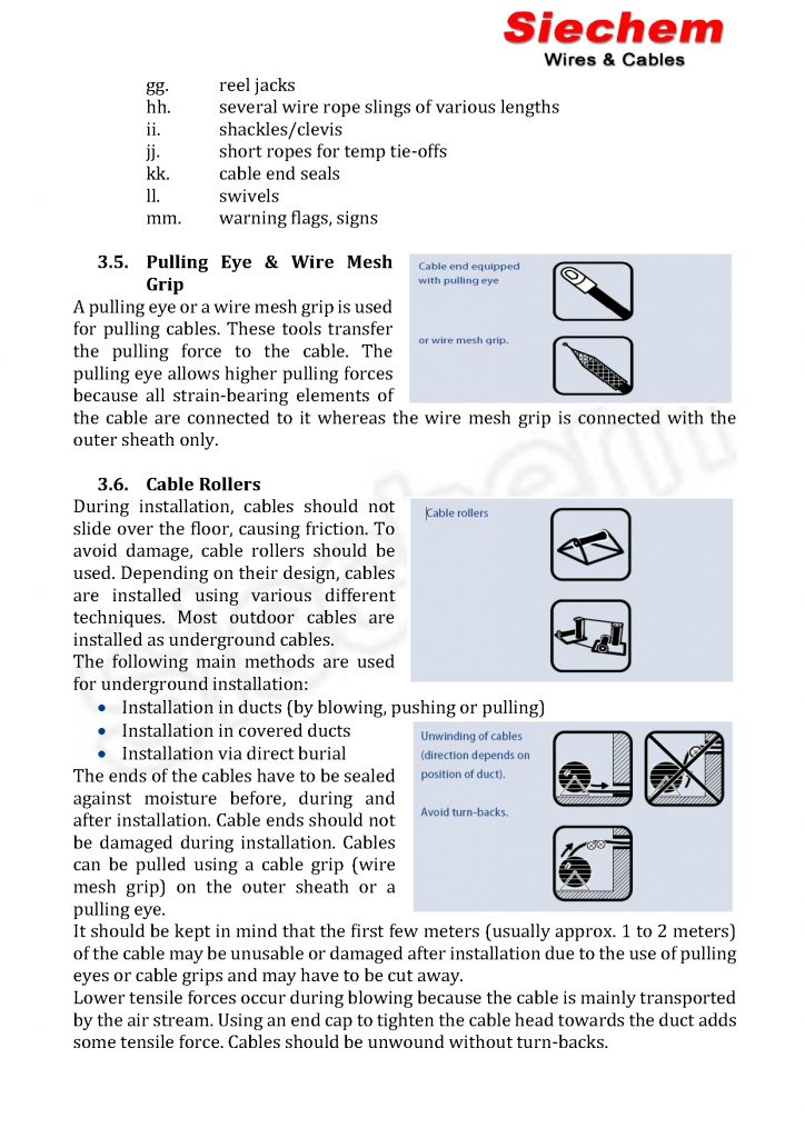 Cable Installation Procedure - Siechem