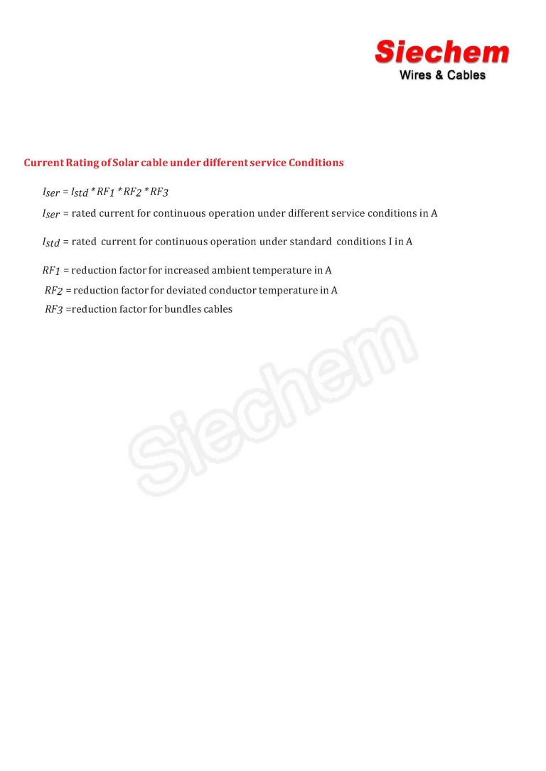 Cable Size Selection for Solar PV Plants - Siechem