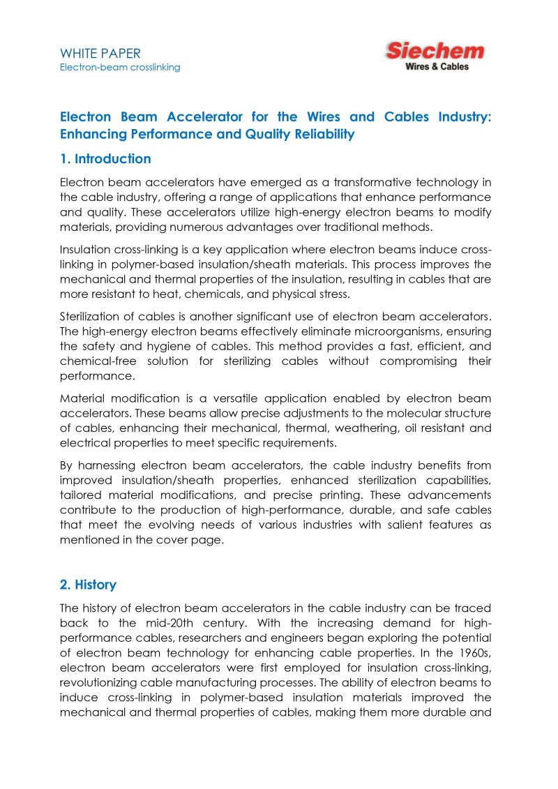 White Paper: Electron-Beam Crosslinking - Siechem